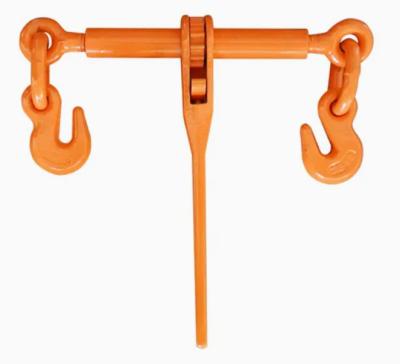 China Continuous Take-Up Forged Steel Chain Load Ratchet Lashing Chain with Grab Hook Load Binder for Truck Cargo Securing for sale