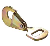 China 1.5 Inch Twisted Flat Snap Hook for Ratchet Tie Down Straps - 3000kg Breaking Load, Zinc Coated for sale