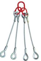 China 32mm Four Leg Wire Rope Sling - 19.4 Ton WLL Galvanized Steel Cable Assembly with Master Link for sale