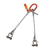 China 38mm Double Leg Wire Rope Sling with Flemish Eye Sleeve and Thimble - 23.4 Ton Capacity Steel Core Construction for sale