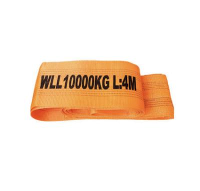 China 10 Tonne 4M Single Layer Endless Polyester Webbing Sling - Orange Color-Coded Lifting Equipment for sale
