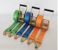 China RA50-3T 3000kg Heavy Duty Ratchet Tie Down Strap with 50mm Webbing and J-Hooks for Cargo Securing for sale