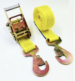 China 4000KG EN 12195-2 50mm Ratchet Tie Down Straps with Snap Hooks - 6m to 12m Lengths for sale
