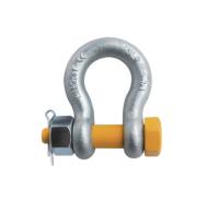 China Grade 80 Steel Bow Shackle 1.25 Inch 12 Tonne WLL with Safety Bolt for sale