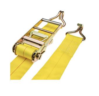 China RA75-10T J Hook Ratchet Strap - 10,000kg Breaking Load with 75mm Polyester Webbing for Heavy Duty Cargo Securement for sale