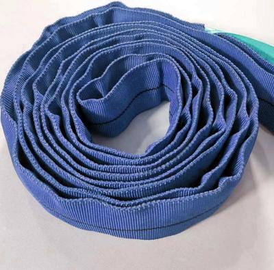 China High Tenacity Blue Polyester Webbing Sling 240mm Width 16 Tonne Capacity for sale