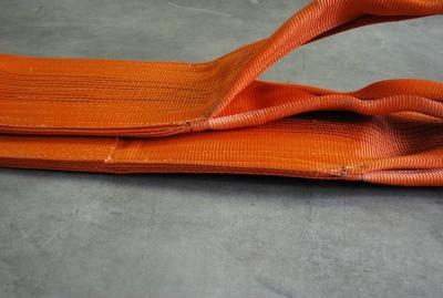 China 24 Tonne 300mm Width Four Layers Eye and Eye Polyester Webbing Sling for Heavy Lifting for sale