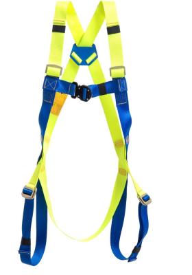 China COBAIN Full Body Safety Harness 29KN Strength 100kg Capacity Fall Protection Equipment with High-Visibility Blue/Yellow Design for sale
