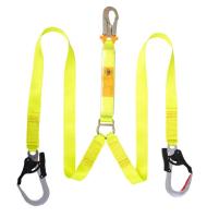 China GB 6095 Twin Access Energy Absorbing Lanyard - 2kN Activation Force for Fall Protection Safety Harness for sale