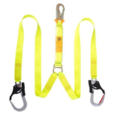 China GB 6095 Twin Access Energy Absorbing Lanyard - 2kN Activation Force for Fall Protection Safety Harness for sale