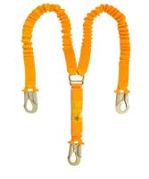 China EN 361-2002 Twin Access Energy Absorbing Lanyard for Fall Protection - 2kN Activation Force, Multiple Hook Access Points for sale