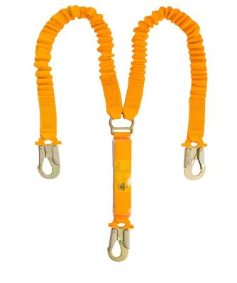 China EN 361-2002 Twin Access Energy Absorbing Lanyard for Fall Protection - 2kN Activation Force, Multiple Hook Access Points for sale