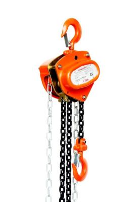 China Grade 80 Alloy Steel Chain Pulley Block 1 Tonne Manual Hoist with 4:1 Safety Factor and 3m Standard Lift for sale