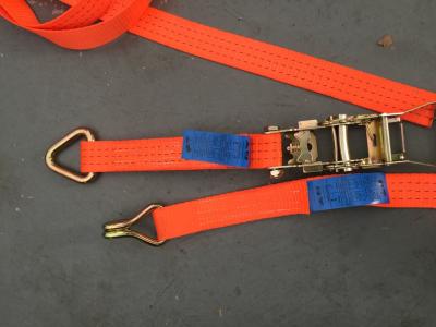 China Anfeng RA50-5T Polyester Ratchet Tie Down Straps 2in x 2500Lbs Breaking Strength with Safety Factor 3:1 for sale