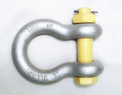 China 1 Inch 8.5 Tonne Alloy Steel Safety Pin Bow Shackle with Bolt Type Design for Rigging Applications for sale