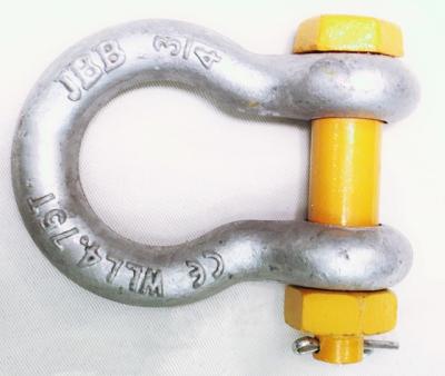 China RR-C-271D 0.75 Inch Bolt Type Bow Shackle 4.75 Ton WLL Safety Pin Design Industrial Rigging for sale