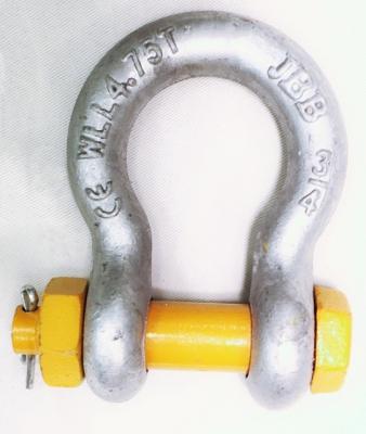 China Hot Dip Galvanized Bolt Type Shackle Bow WLL 30T-175T 5.4x MBL ASME B30.26 for sale