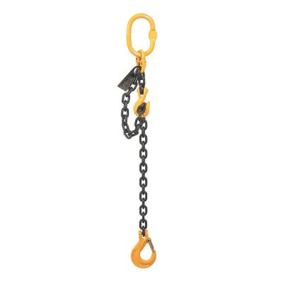 China ISO1835 Single Chain Sling Grade 80 Alloy Steel - 10mm Diameter 3.15 Ton Capacity with Self-Locking Hook for sale