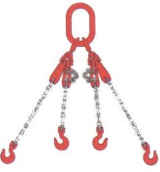 China Grade 80 Alloy Steel 8mm 4 Leg Adjustable Chain Sling Assembly for Overhead Lifting for sale