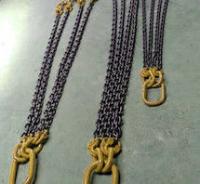 China 24mm Grade 80 4 Leg Lifting Chain Sling EN818-2 Overhead Lifting Assembly with Grab Hooks for sale