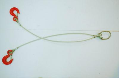 China EN 13414-1 22mm Double Leg Steel Wire Rope Sling Assembly with 6.1-4.4 Ton WLL for sale