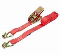 China 4000kg PVC Vinyl Coated Double J Hook Ratchet Tie Down Strap for Cargo Lashing for sale