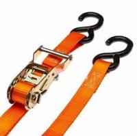 China 25mm 8m Ratchet Tie Down Straps 1000kg Breaking Load Self Winding S Hooks for sale