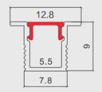 China 8mm Width Recessed LED Aluminium Profile Slim LED Strip Aluminium Profile for sale