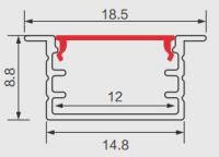 China 18.5*8.8mm Edge Anodized Led Aluminum Channel With Trim Led Strip Light for sale