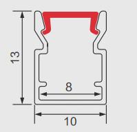China 10*13mm 2.5m Stand Length Led Aluminium Profile Channel Package within Carton Box for sale