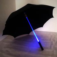 China 46 Inch 8 Ribs Luminous Umbrella With Built In Flashlight 210T Pongee Canopy Umbrella for sale