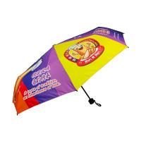 China Custom Full Color Print 42-inch Canopy Fiberglass Frame Compact Folding Umbrella for Promotional Branding for sale