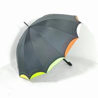 China 14 Ribs Straight Rainbow Walking Umbrellas With Curved Handle for sale