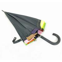 China 14 Ribs Straight Rainbow Walking Umbrellas With Curved Handle for sale