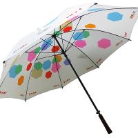 China Manual Open Walking Umbrella 60 Inch Golf Umbrella With Long Wooden Handle for sale