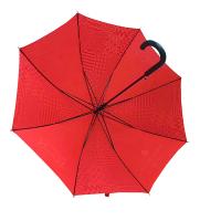 China 46 Inch Iron Frame Red Automatic Umbrella Custom Logo for sale