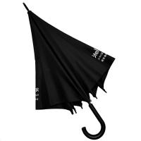 China 27 Inch  Automatic Black Hotel Straight Umbrella With Curved Handle for sale