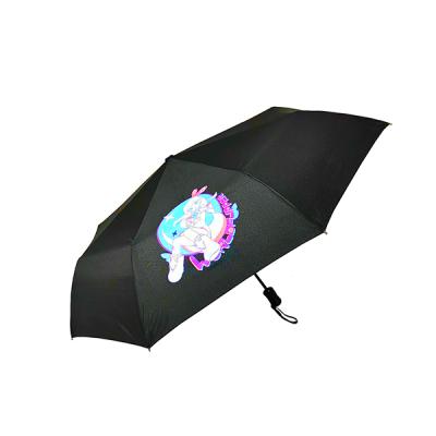 China Folding Automatic Open Umbrellas Lightweight Umbrella Gaming Gift 190T Pongee Fabric for sale