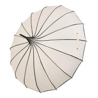 China 16 Ribs Manual Straight Walking Umbrellas With Curved Hook Handle for sale