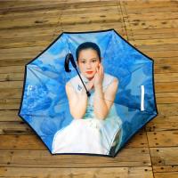 China Portable Upside Down Reverse Umbrella 110cm With Artwork Pattern for sale
