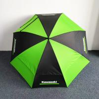 China Custom Logo Double Canopy Golf Umbrellas 60 Inch Black And Green Umbrellas for sale