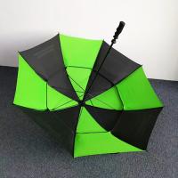 China Custom Logo Double Canopy Golf Umbrellas 60 Inch Black And Green Umbrellas for sale