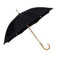 China Bamboo Handle Straight Walking Umbrellas Wind Resistant With 500T Pongee Fabric for sale