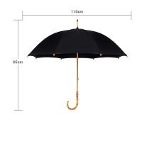 China Bamboo Handle Straight Walking Umbrellas Wind Resistant With 500T Pongee Fabric for sale