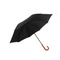 China Classic Business Men Walking Umbrellas Black Wooden Handle Umbrella Windproof for sale