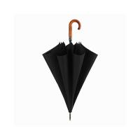 China Classic Business Men Walking Umbrellas Black Wooden Handle Umbrella Windproof for sale