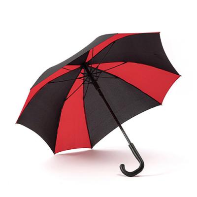 China Square Automatic Walking Stick Umbrella Dual Tone Red And Black Umbrella for sale