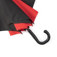 China Square Automatic Walking Stick Umbrella Dual Tone Red And Black Umbrella for sale
