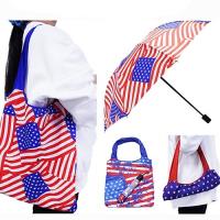 China Durable Eco Friendly 2 In 1 Compact Umbrellas For American Independence Day for sale