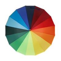 China 16 Ribs Large Rainbow Umbrella Auto Open 44 Inch 190T Pongee for sale